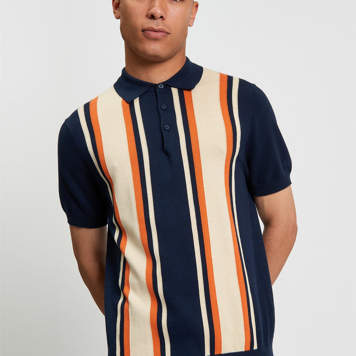 Ben Sherman Vertical Stripe Polo - Dark Navy | Partisan and Co